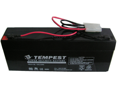 12v 2.9ah TR2.8-12L3 Tempest AGM, Valve Regulated, Maintenance Free ...