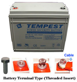 12v 140ah TR140-12 Tempest AGM, Valve Regulated, Maintenance Free ...