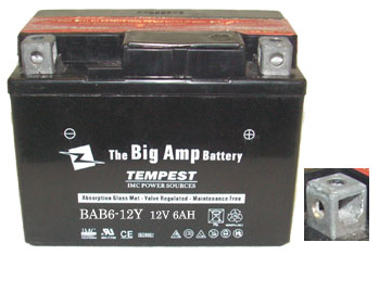 12v 6ah BAB6-12Y Tempest High performance, Non-spillable AGM ...
