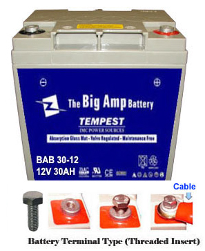 12v 30ah BAB30-12 Tempest High performance. Sealed Lead-Acid AGM ...