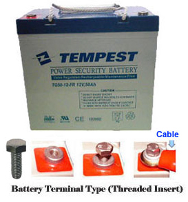 12v 50ah TG50-12 Tempest Gel, Valve Regulated, Maintenance Free, Sealed ...